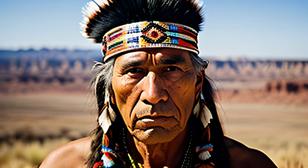 Native american male, tribal leader, apache, old, wise - SeaArt AI