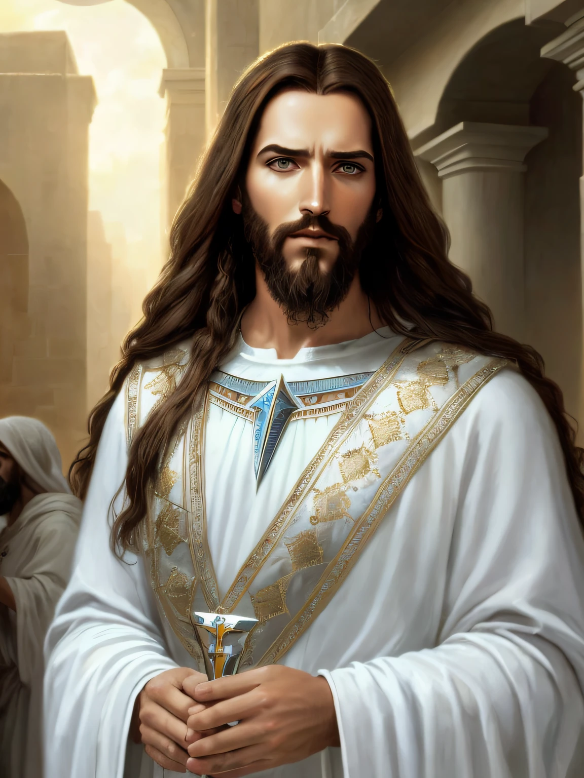 Imagem de Jesús com barba e manto branco, Jesús Cristo, Retrato de Jesús Cristo, rosto de Jesús ...