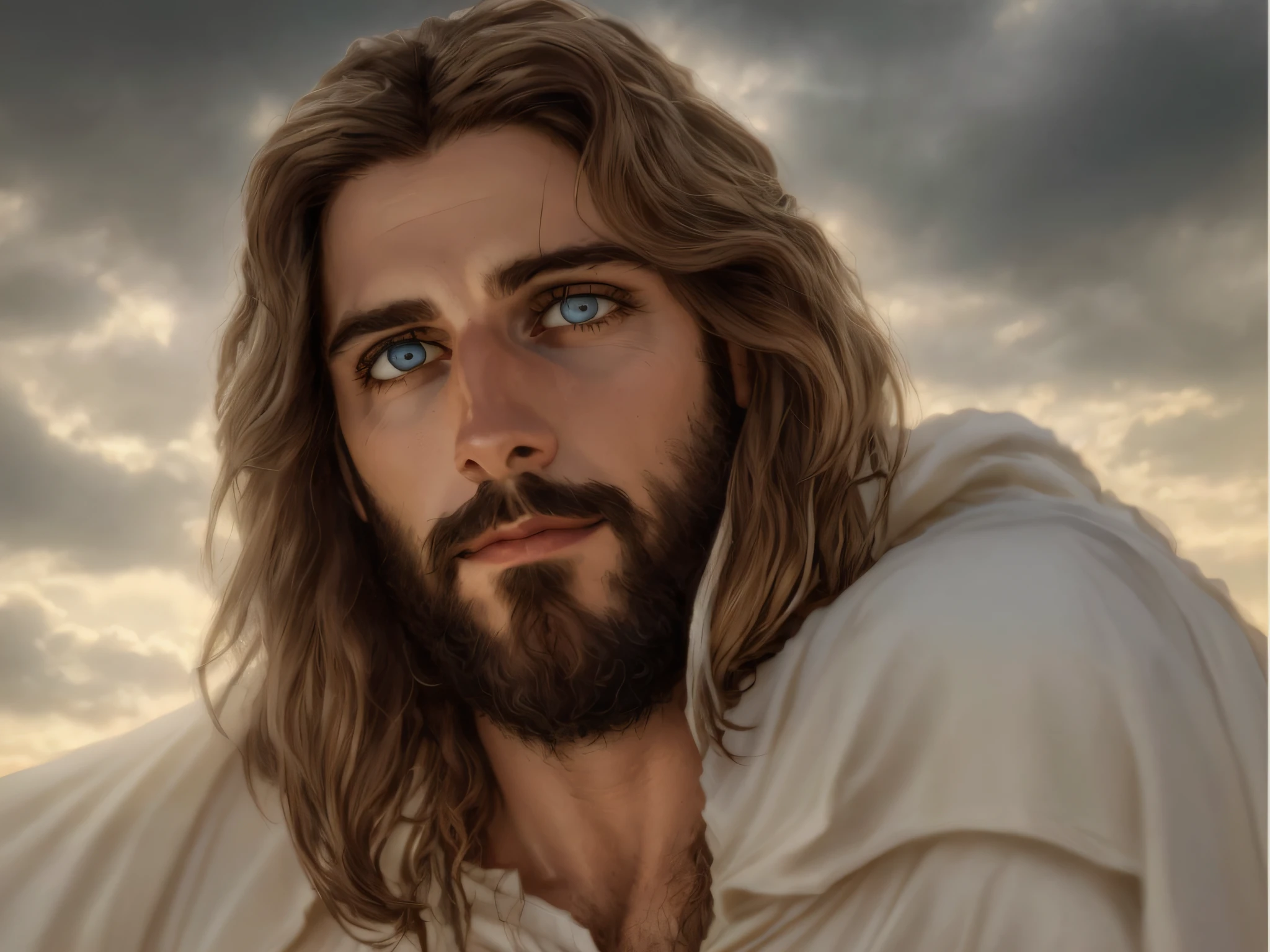 Imagem de Jesus com barba e ma - SeaArt AI