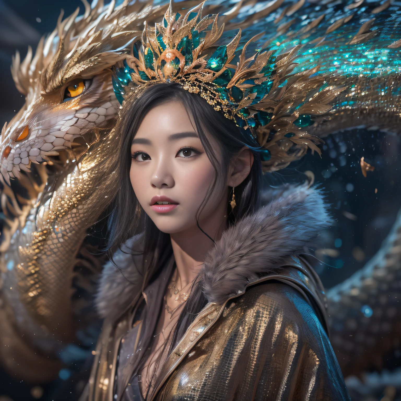 16k（tmasterpiece，k hd，hyper HD，16k）short detailed hair，Sky City area ...