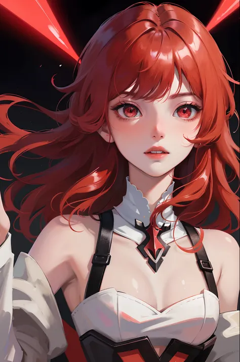 (Detailed Lights, Detailed Shadows), 1Woman, Red Hair, White Coat - SeaArt AI