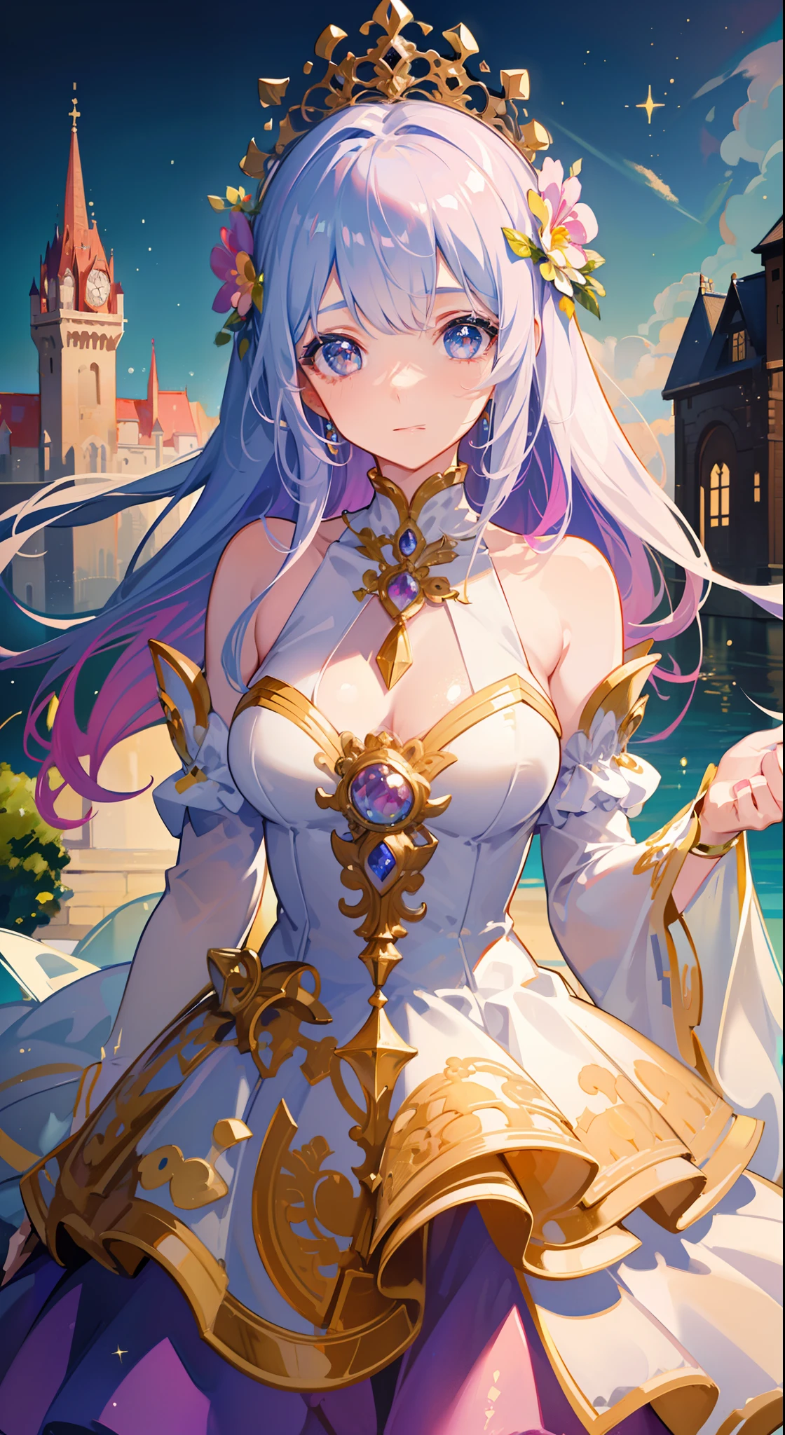 A woman in a dress with a crown on her head - SeaArt AI