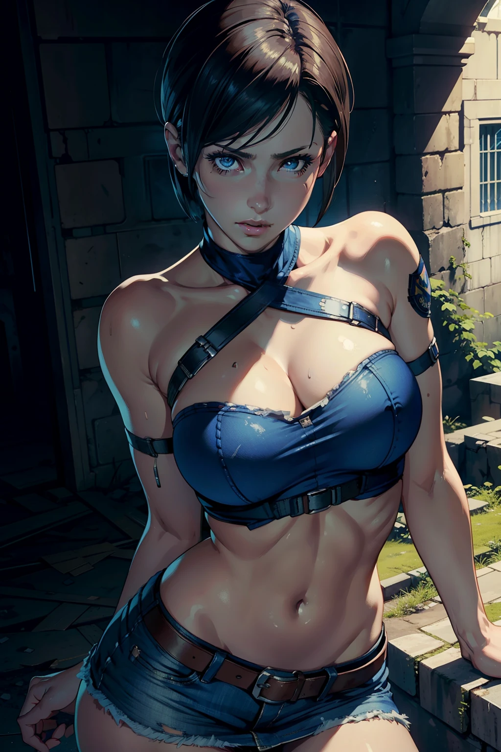 ((Jill Valentine)), masterpiece, best quality,detailed eyes, large breasts - SeaArt AI