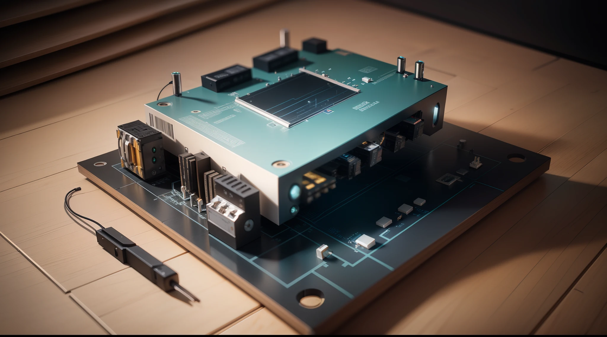 A close up of a small electronic device on a table - SeaArt AI