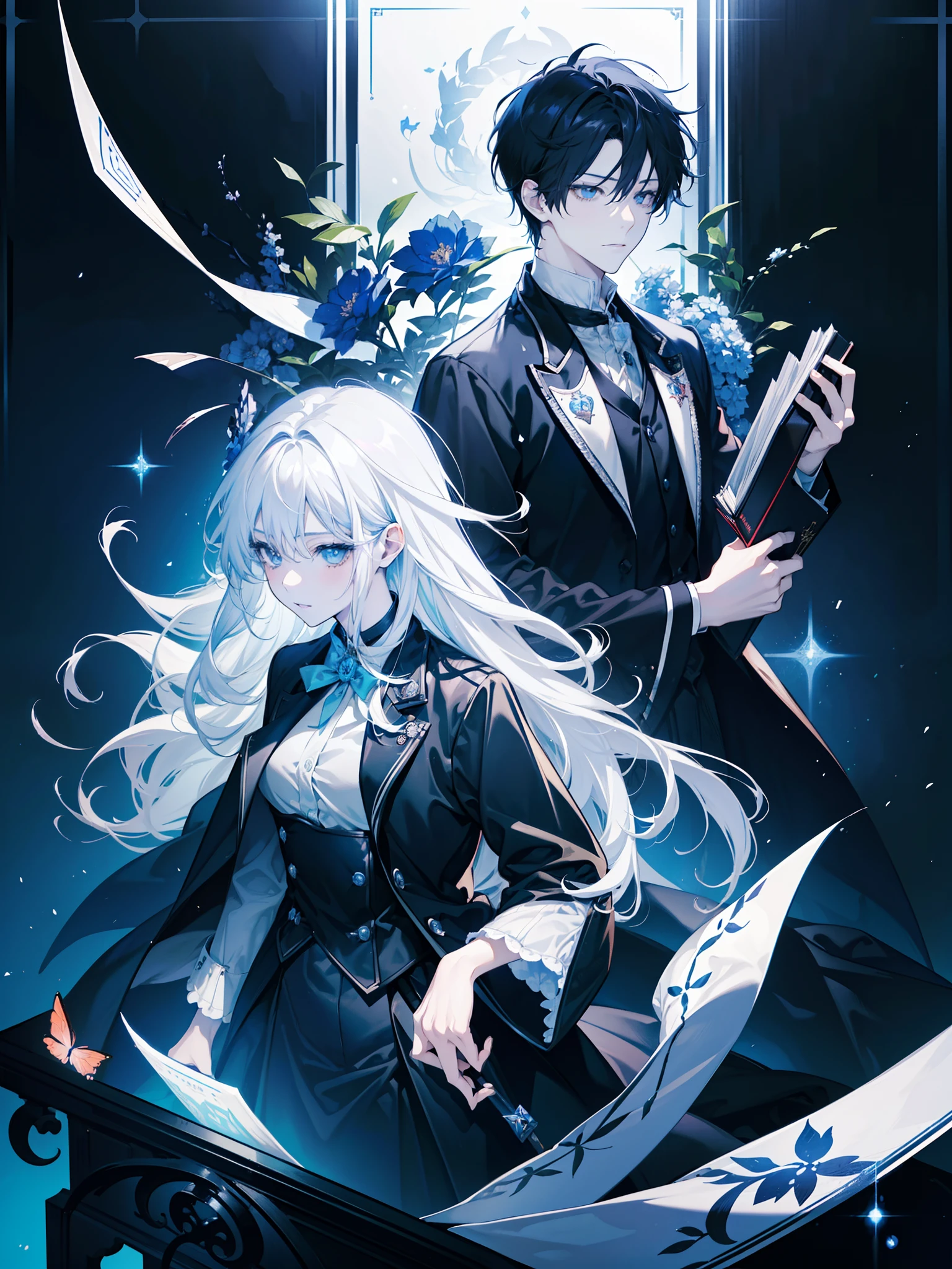 A couple of anime characters standing next to each other - SeaArt AI