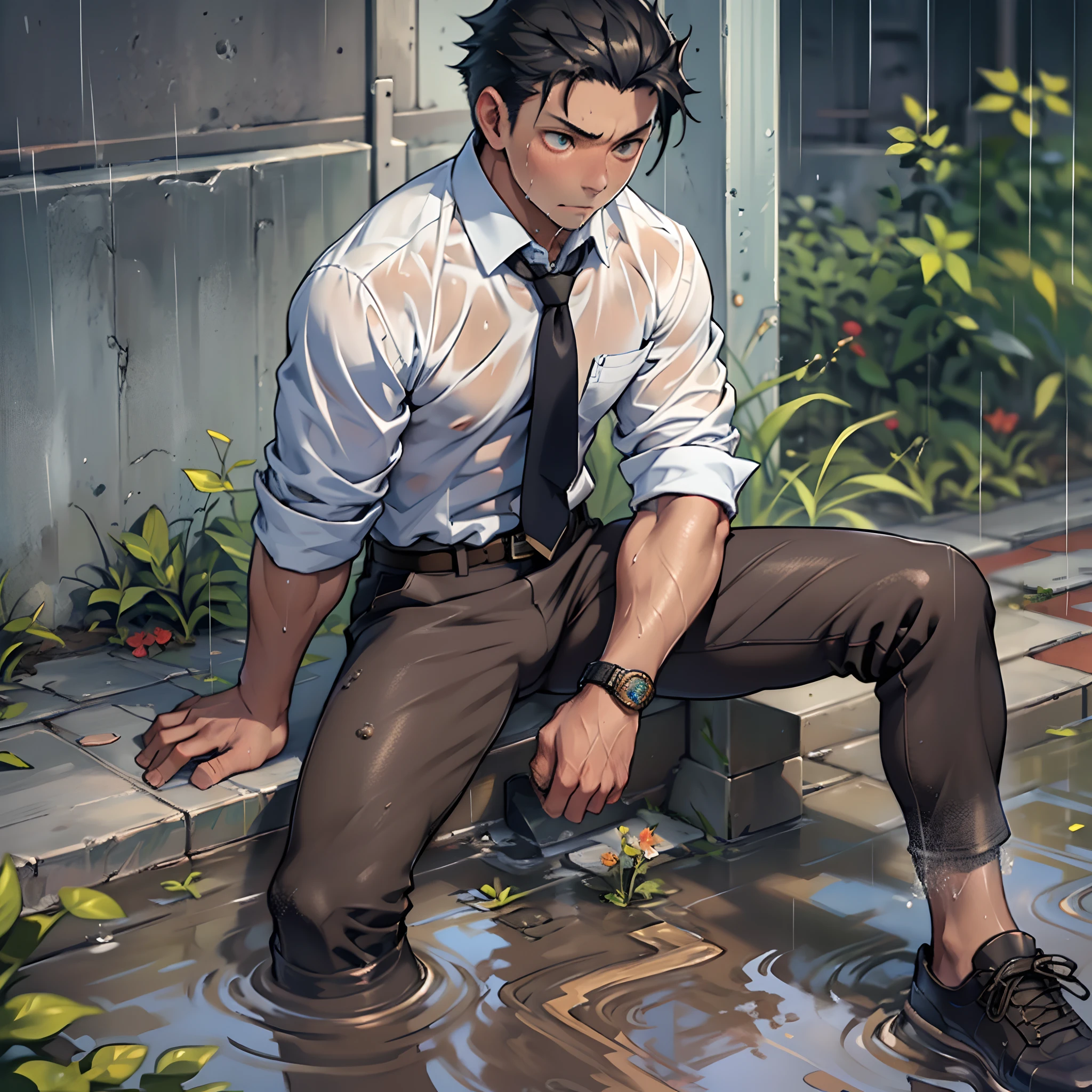 （1 Adult male），A high resolution， Sharp focus， Pixiv masterpiece， （（Complicated details ...