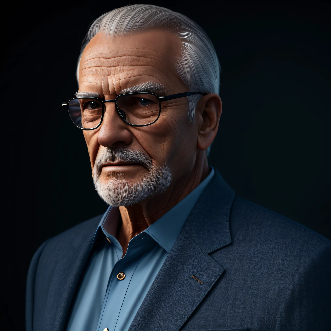 A Close Up Of A Man With Glasses And A Suit Jacket Seaart Ai