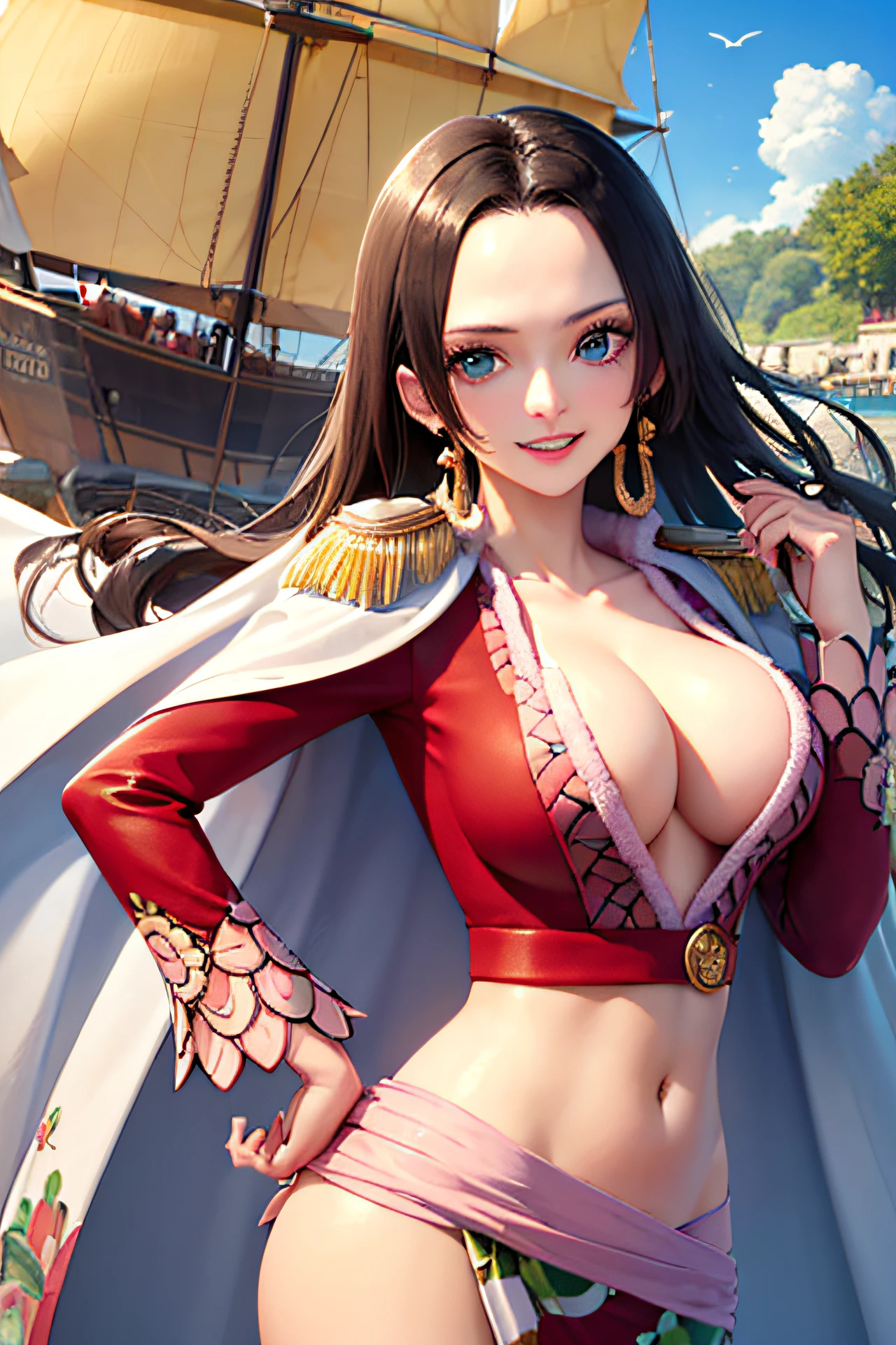 ( masterpiece、top-quality:1.2), cowboy shot, solo, 1girl in, Boa Hancock - SeaArt AI