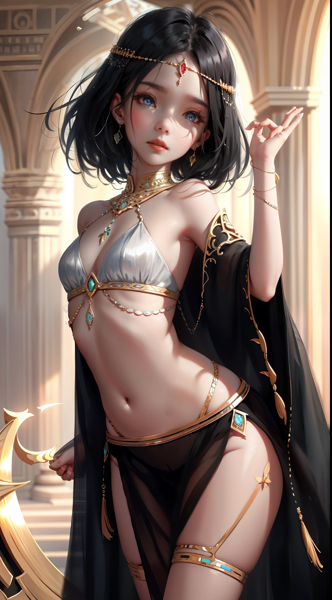 wlop, aeolian, ethereal glowing, jewelry, cute female - SeaArt AI