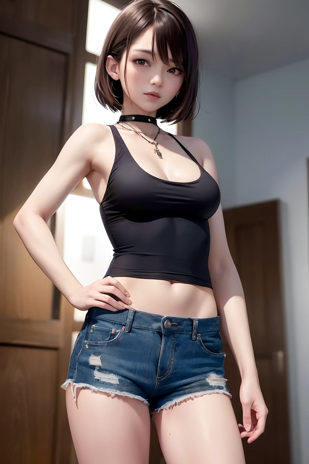 ((Bigchest、tomgirl、the head is small))、sunlights、sunlights、(Chiseled abs : 1.1)、(the perfect ...