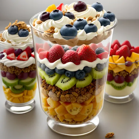 Clear! Here is a visual description of the Yogurt and Fruit Parfait ...