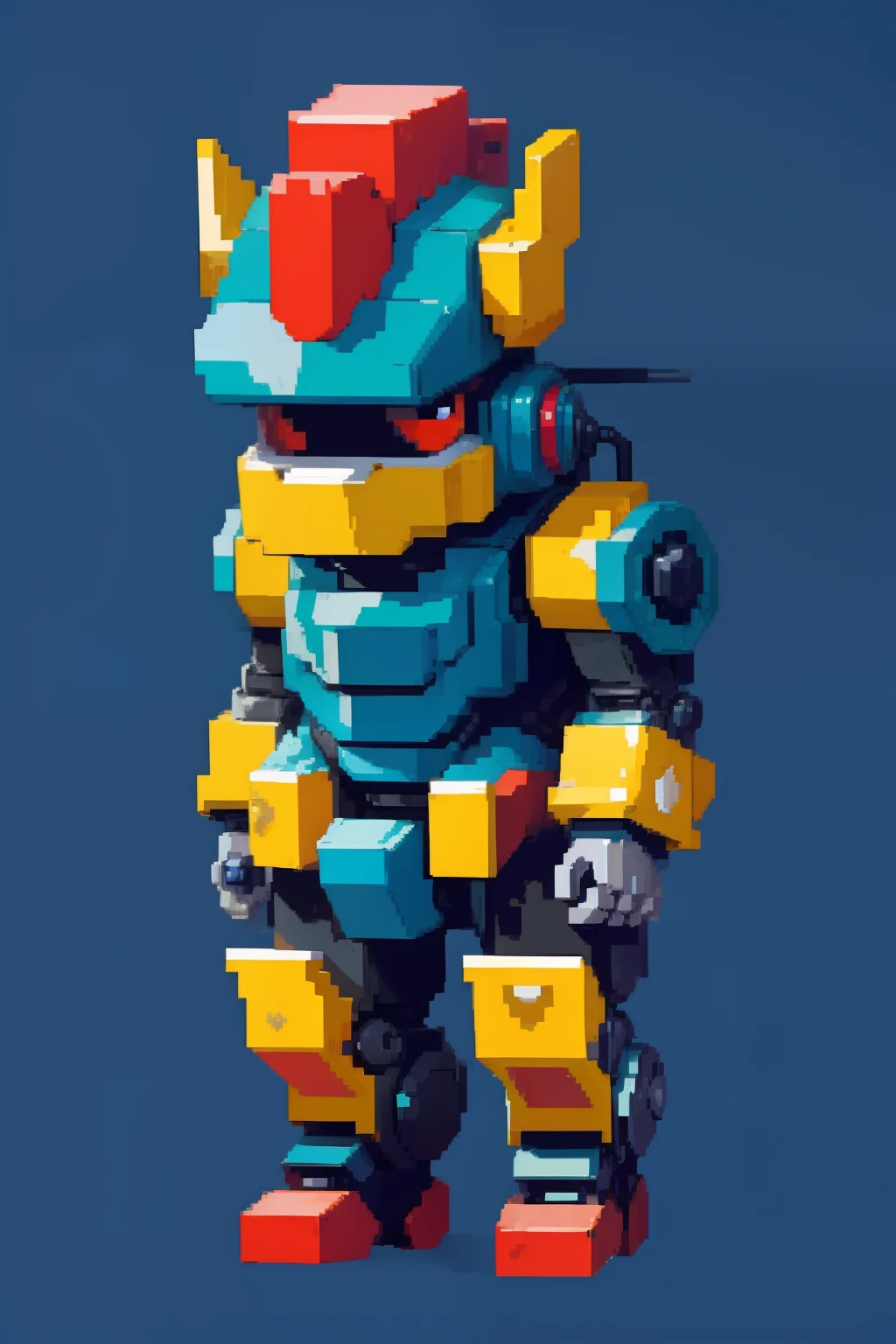 Robot Monster、Pixel art、simple background - SeaArt AI