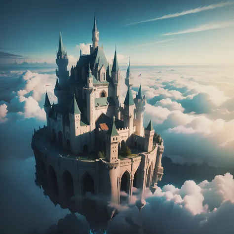 fantasy castle floating in the sky - SeaArt Al - Free Al Art Generator