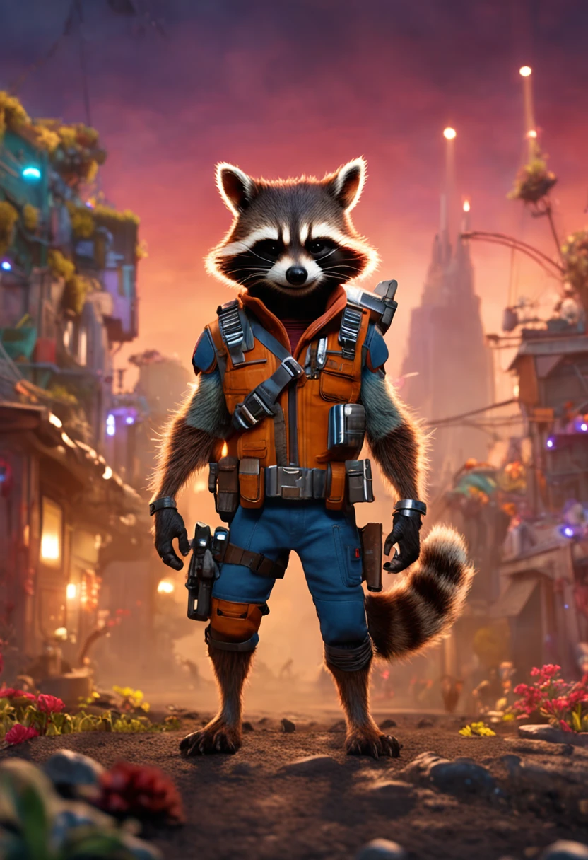 a painting of a rocket raccoon, (highres, best quality:1.2), radiance ...