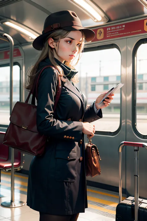 Description: In the 20th century bustling train station in 1938 era, amidst the shadows of war ...