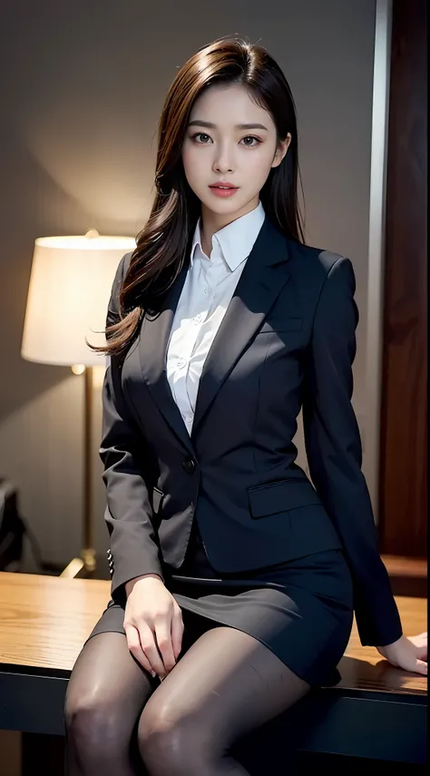 Classy Upper Class Elite Secretary In Business Shirt Working In The Office、wearing A Strict