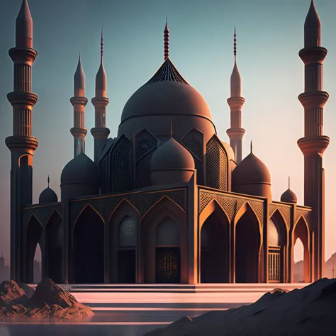 Arafed view of a large white building with a pool in front of it - SeaArt AI