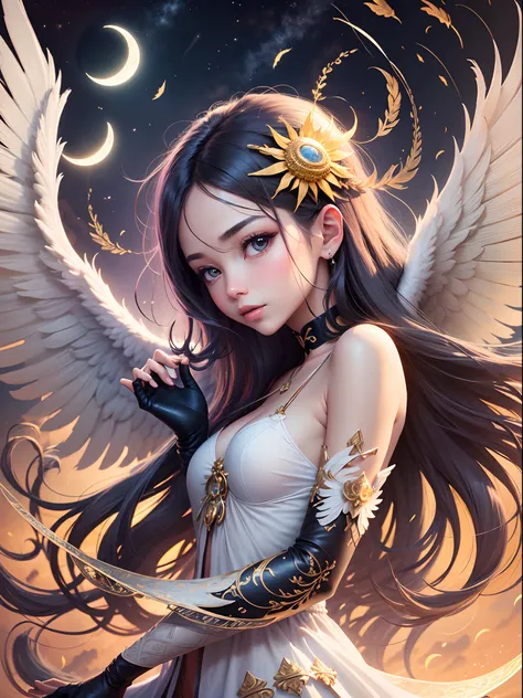 angel wings sky sun moon --auto --s2 - SeaArt AI