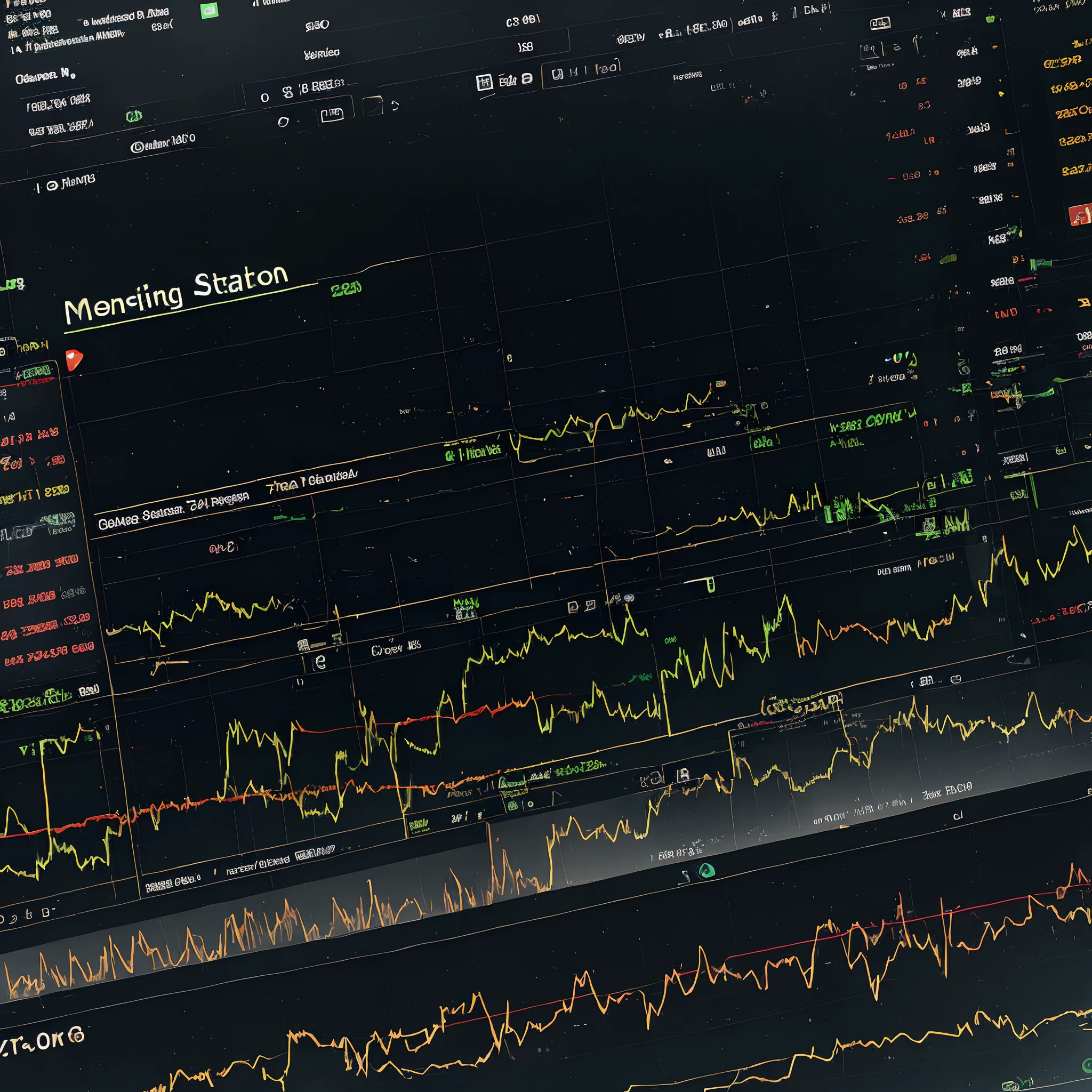 A close up of a computer screen with a lot of data on it - SeaArt AI