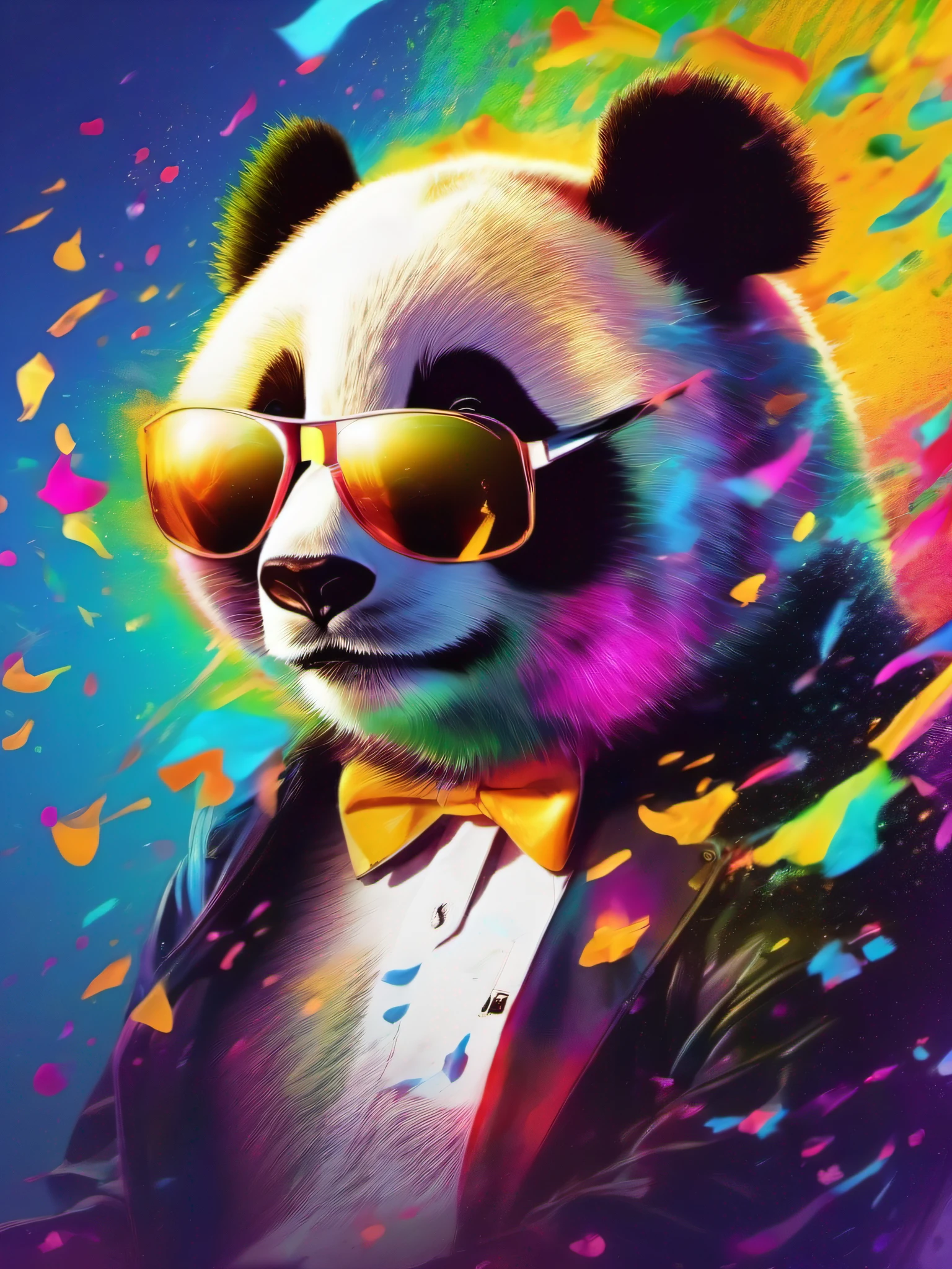 Powder particles exploding and scattering in the background、Vibrant ...