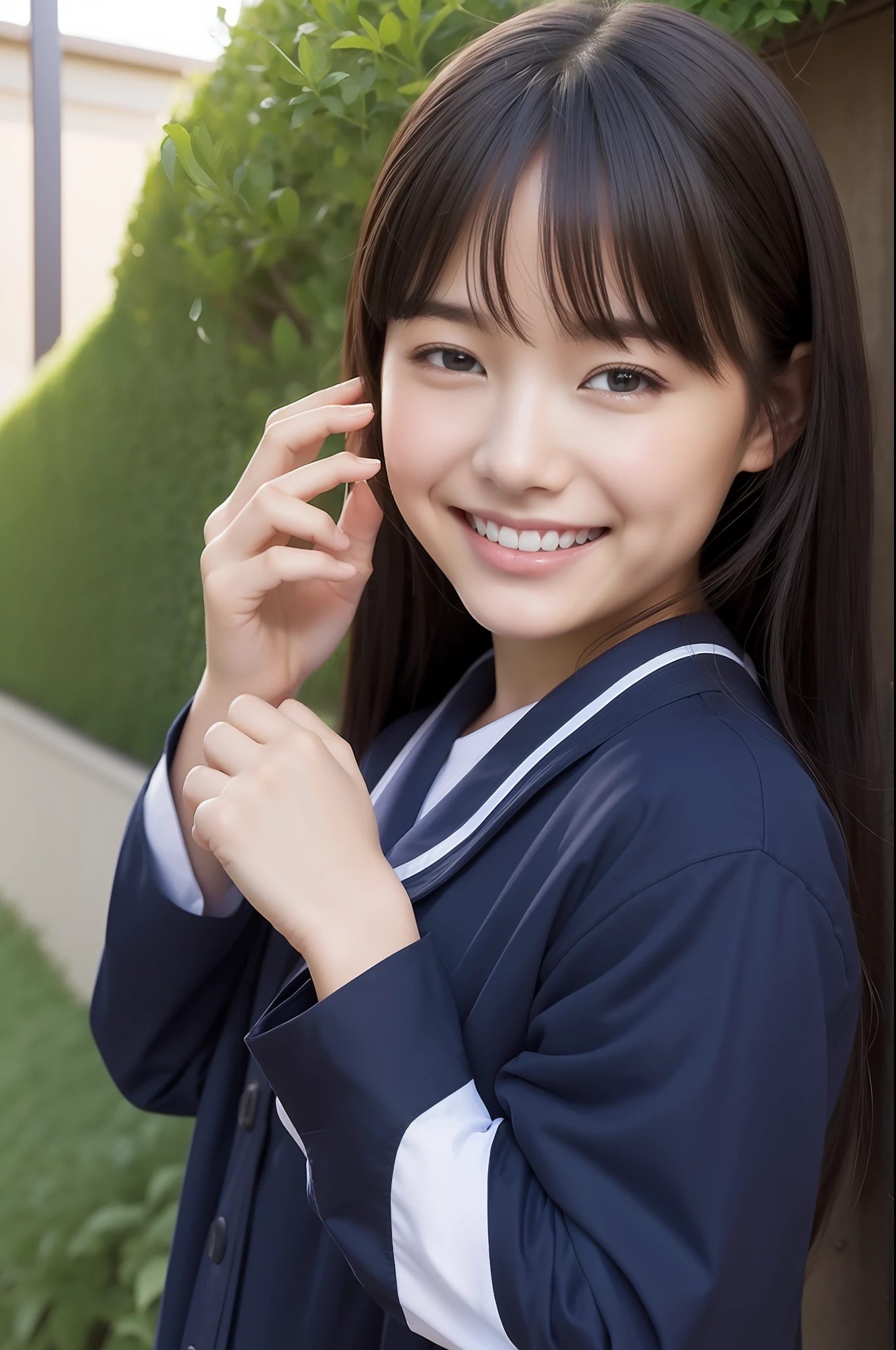 携帯電話で話している制服を着た女性のクローズアップ Seaart Ai 