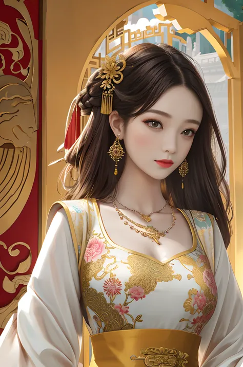 best quality, masterpiece, high resolution, 1girl, chinese wedding dress - SeaArt AI