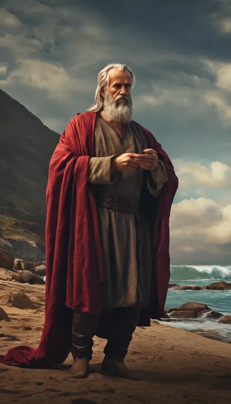 The apostle Paul looked at the screen, Long clothes, religion, Ultra photo realsisim - SeaArt AI
