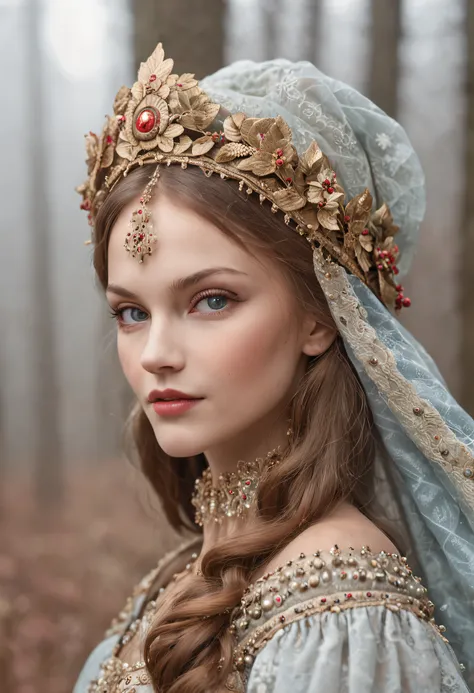 Illustration for a traditional Russian fairy tale "Vasilisa is beautiful" - SeaArt AI