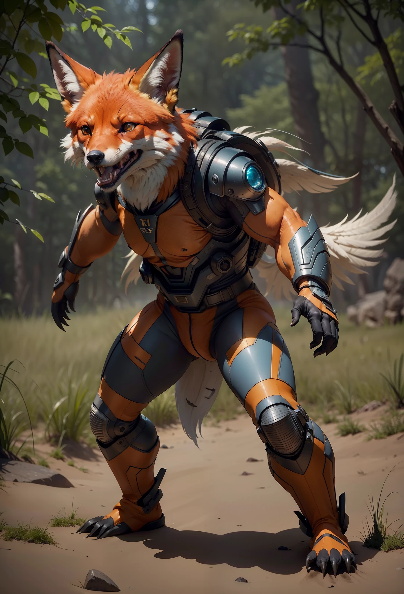 A close up of a person in a costume with a fox on it - SeaArt AI