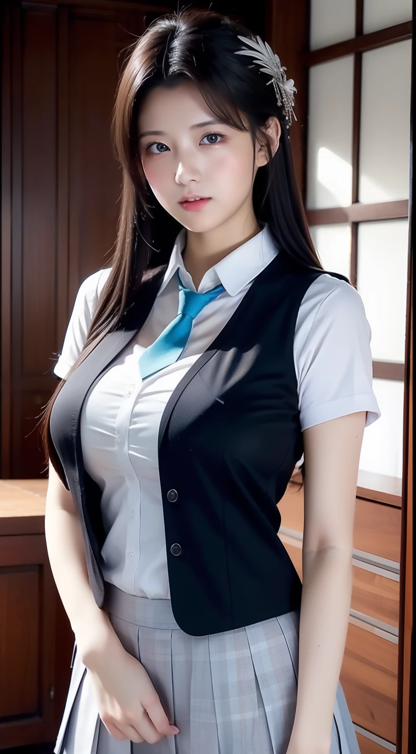 阿拉菲德身穿制服的亚洲女性在房间里摆姿势 Seaart Ai