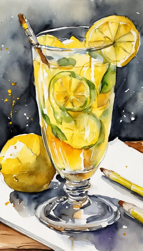 martini glass drawing - SeaArt Al - Free Al Art Generator