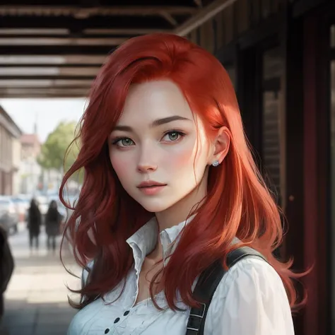 A red-haired woman - SeaArt AI