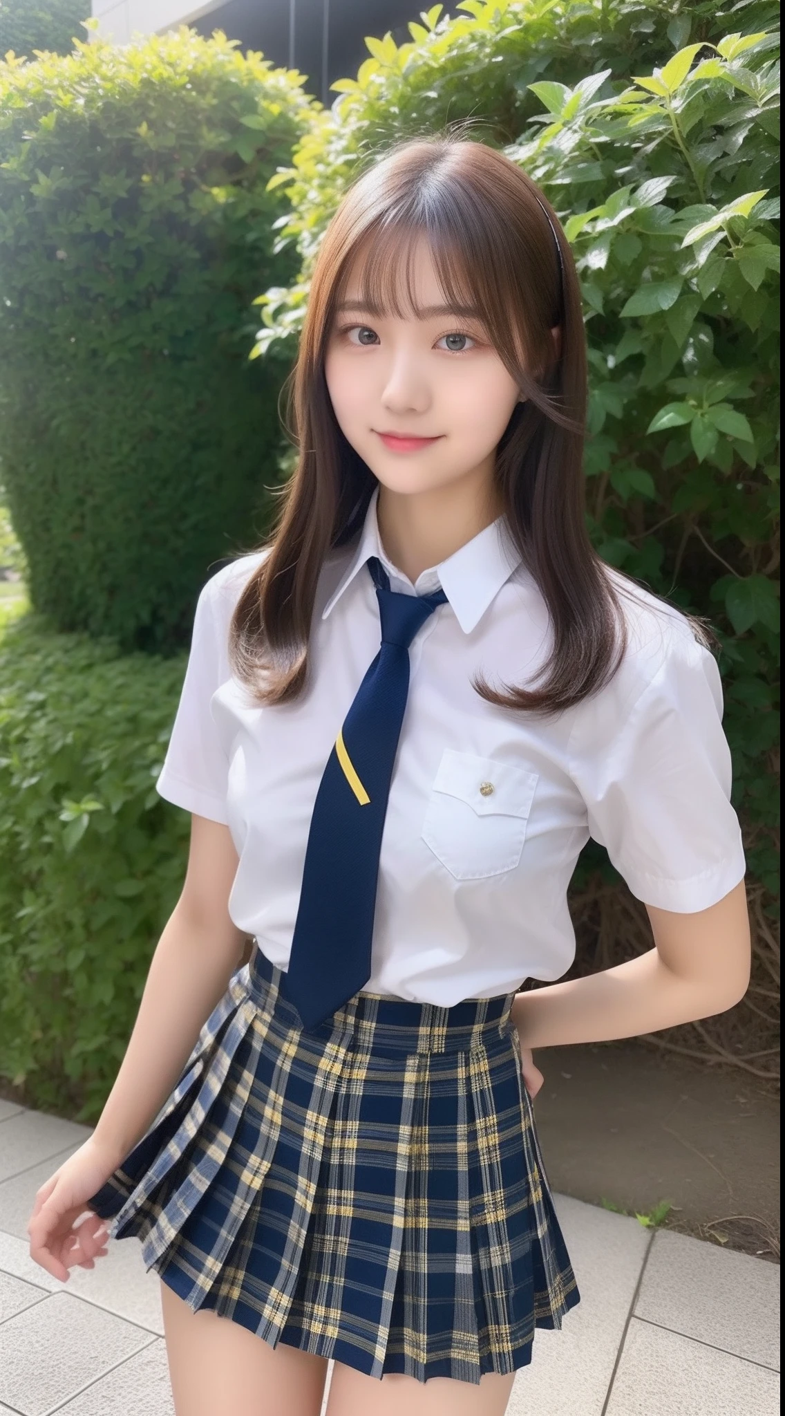 制服を着たアラビアのアジア人女性が写真を撮るためにポーズをとる Seaart Ai 
