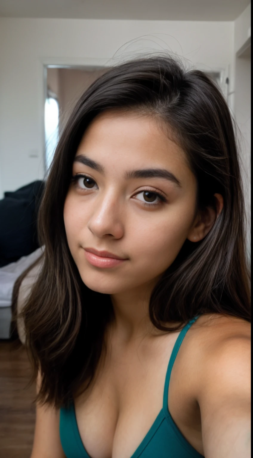 Foto RAW em sequencia, uma foto de uma adolescente 16anos, ((selfie da parte superior do corpo ...