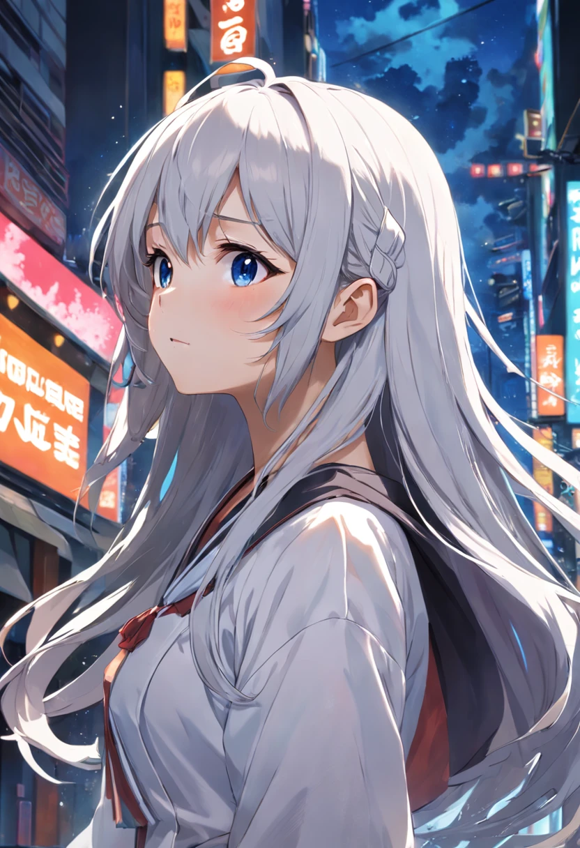 Genki girl，Wearing a white top，Long hair - SeaArt AI
