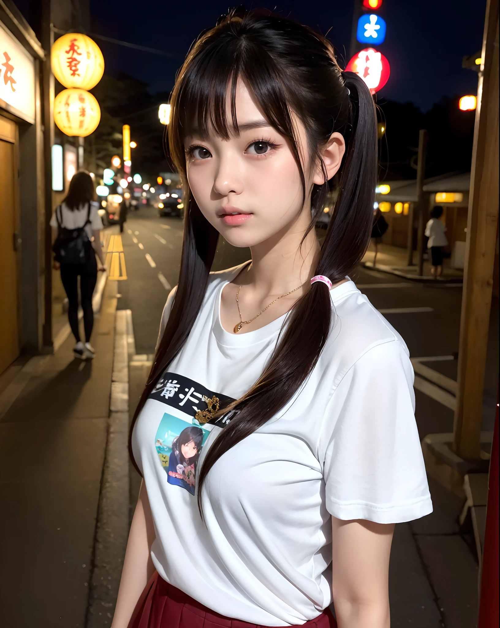 Girl In Border T Shirt And Mic Seaart Ai