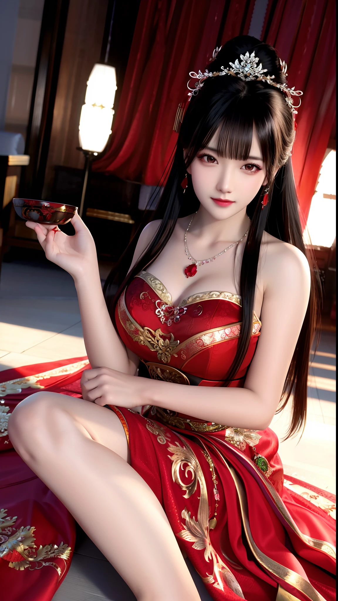 best quality, masterpiece, highres, 1girl, china wedding dress - SeaArt AI