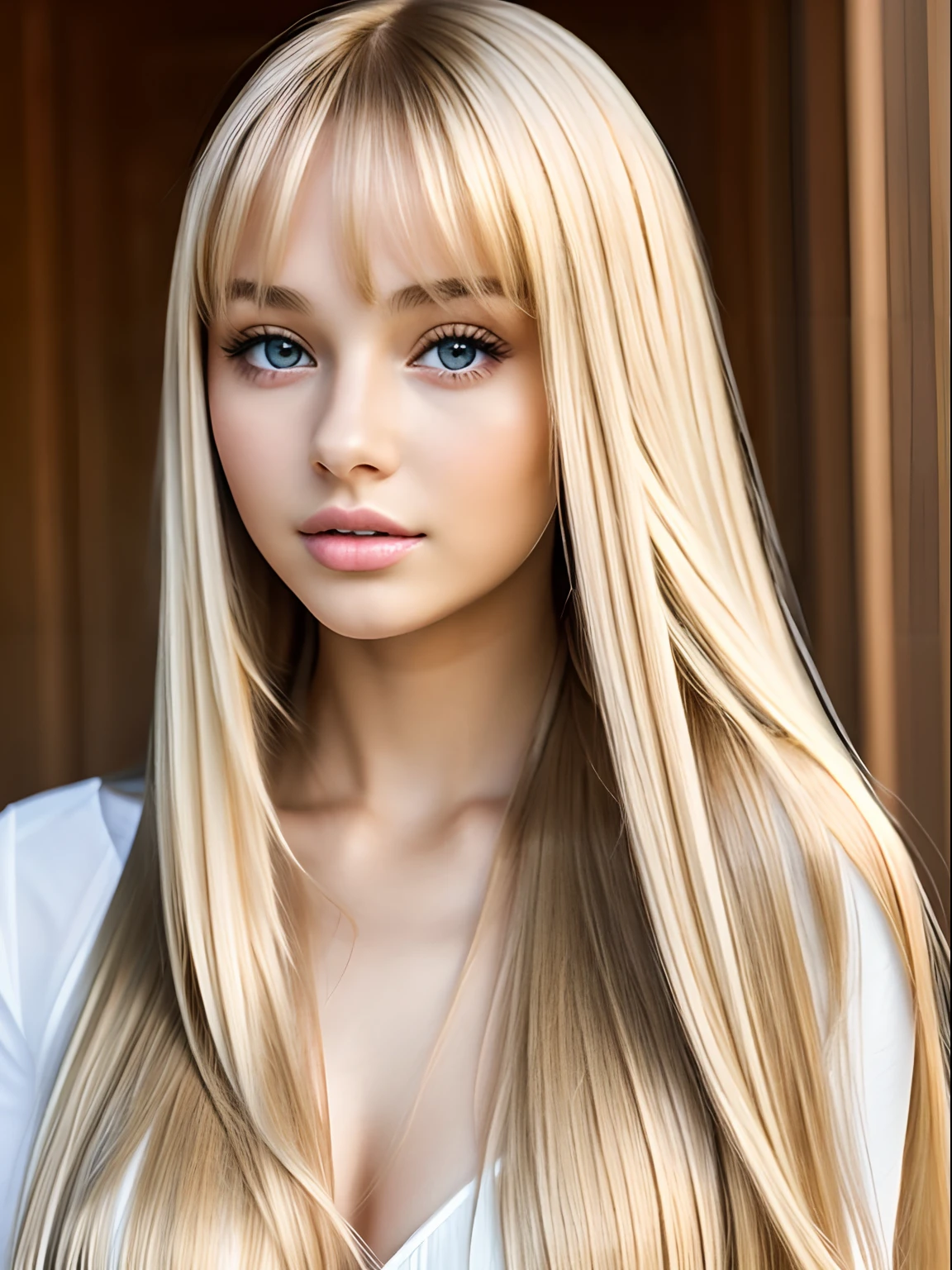 Woman With Super Long Blonde Silky Straight Hair And Blue Eyes Is Taking Pictures Gorgeous