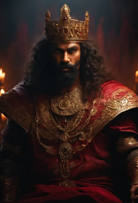 Ravan, king or srilanka ,a 52 years old man, proper super detailed eyes ...