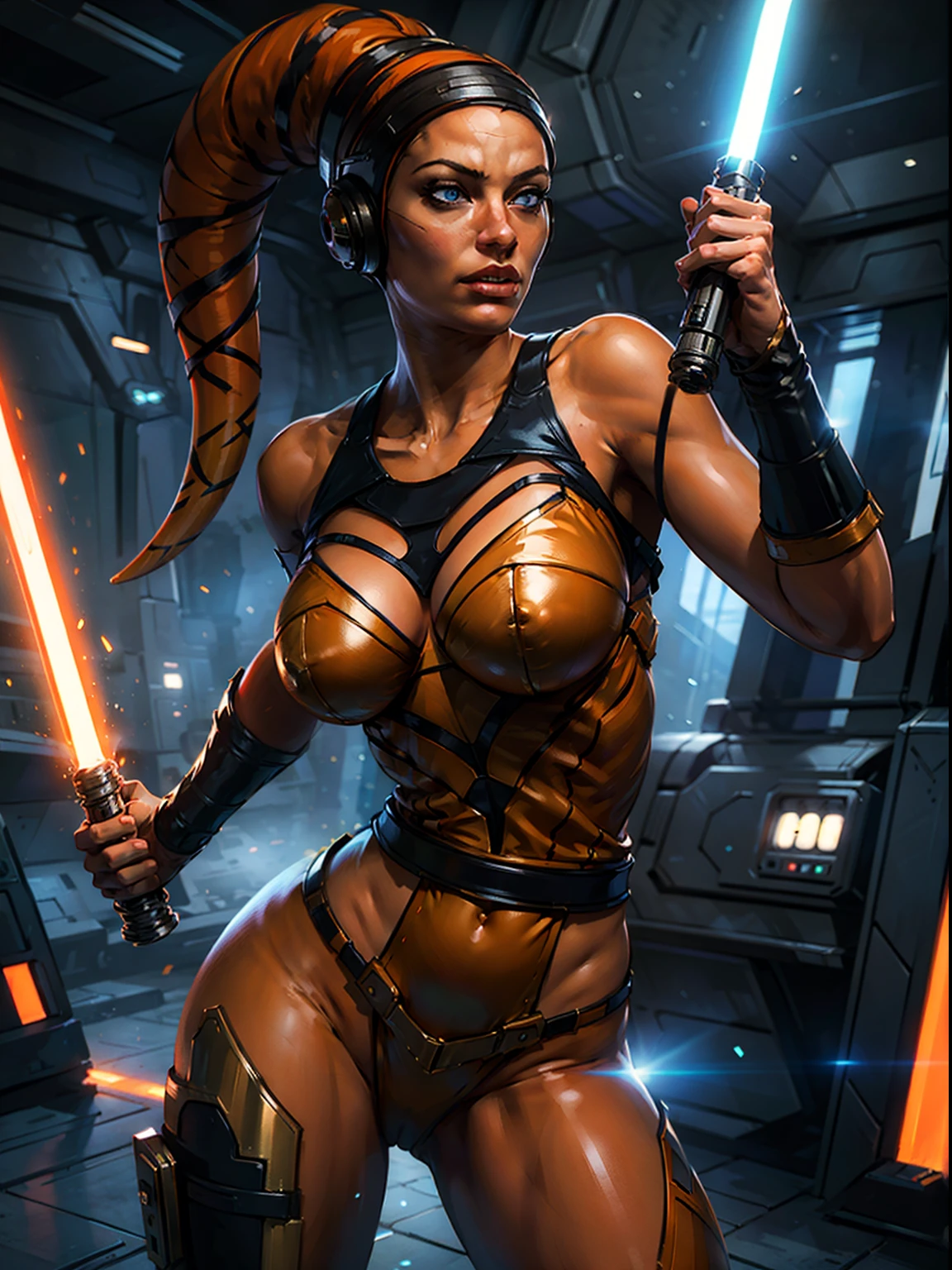 (((Masterpiece))), best quality, high resolution, dynamic angle, dynamic pose, (1girl), blue ...