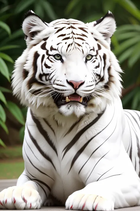 Huge white tiger，at a forest - SeaArt AI