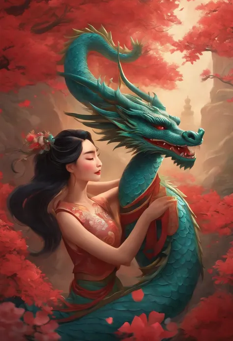 two dragons kissing - SeaArt Al - Free Al Art Generator