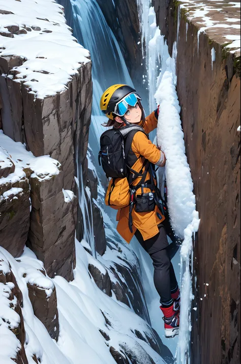 snow mountains, cliff, (1 man: 1.2), (Manloch Climbing: 1.4), Ice axe ...