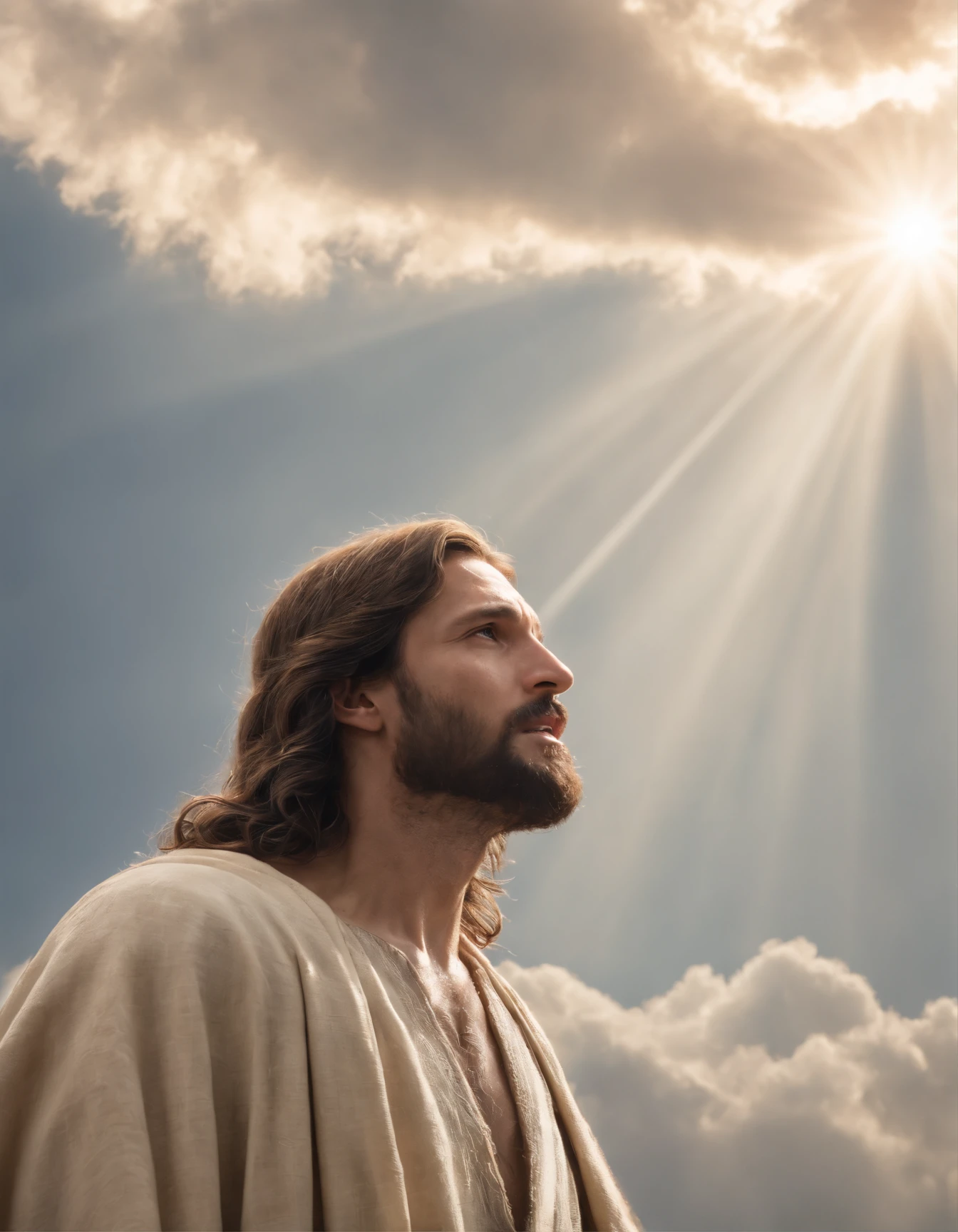 Uma Foto Fotorrealista Capturando Jesus Na Cruz Com Uma Visão