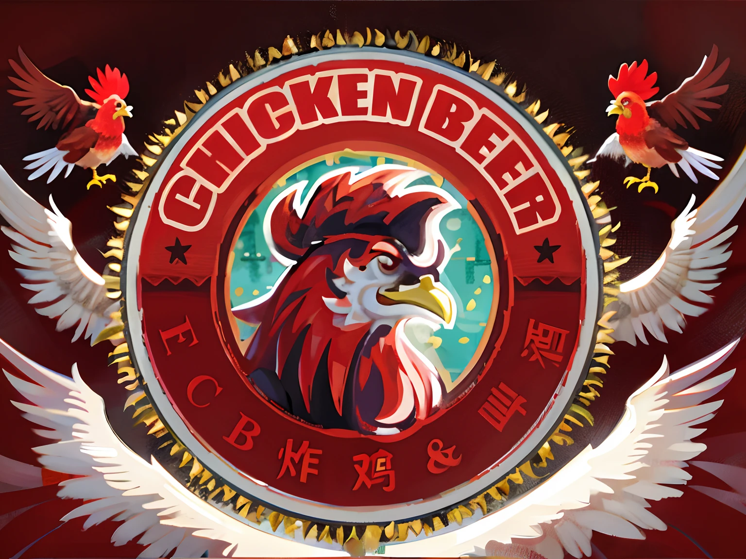 Arafeld image of chicken beer logo with red rooster, beer logo, Chicken ...