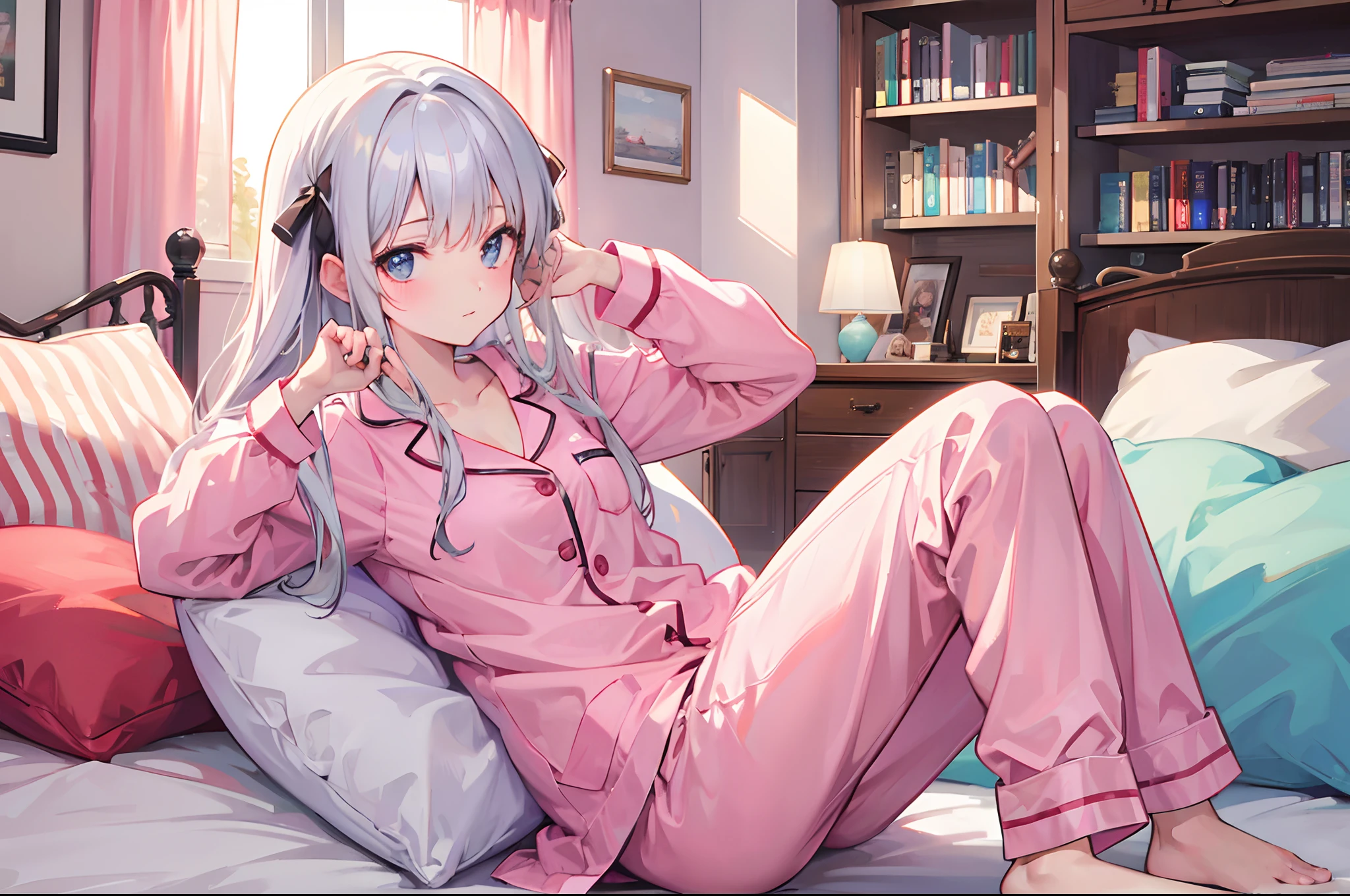 ((Best quality)), 1girl, bedroom, pajamas - SeaArt AI