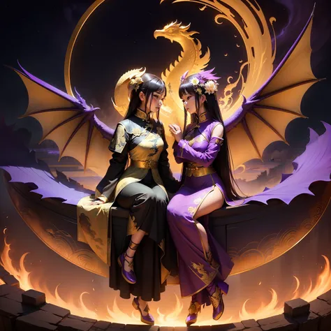 two dragons kissing - SeaArt Al - Free Al Art Generator