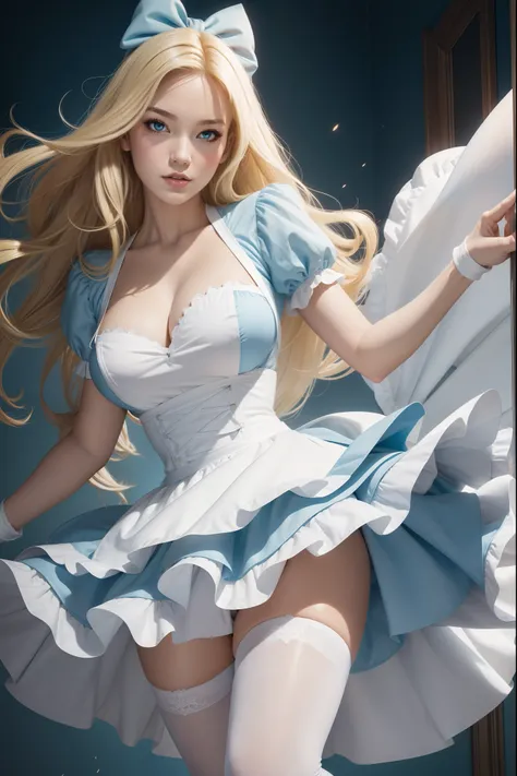 (masutepiece), (Best Quality), (Extremely detailed), alice liddell, Blue Dress - SeaArt AI