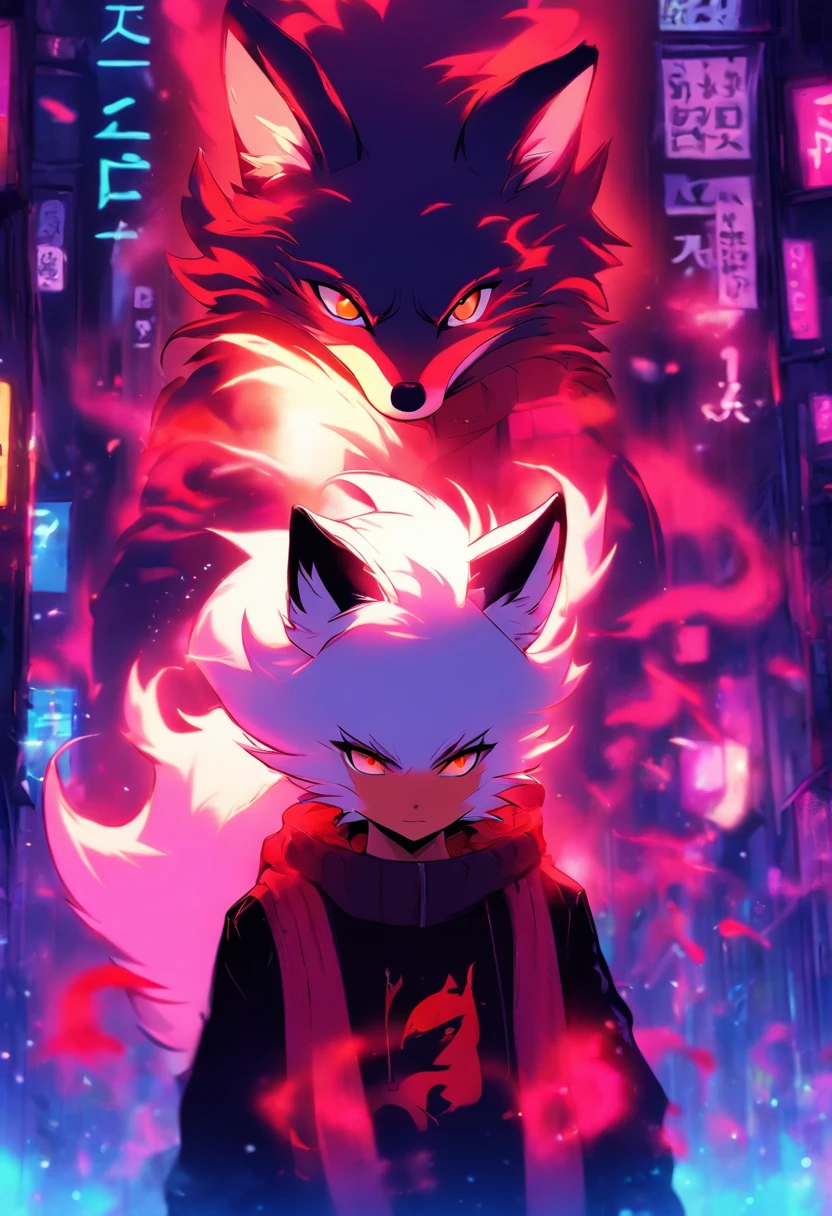 White fox, Pink eyes, Tattooed with, womb tattoo, Short hair - SeaArt AI