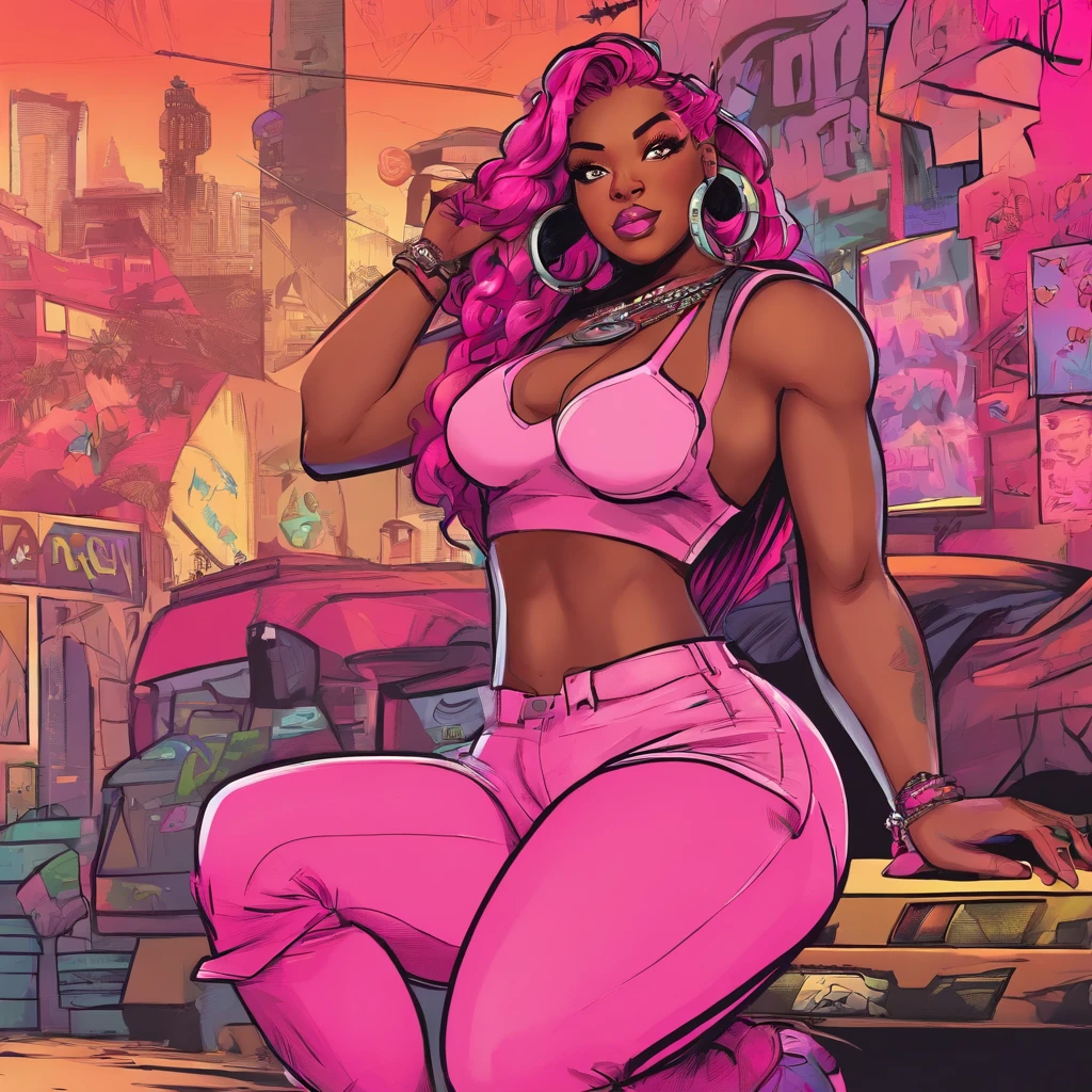Best Quality Dummy Thicc Face Happiness Dark Skinned Girl With Huge Breasts In A Punk